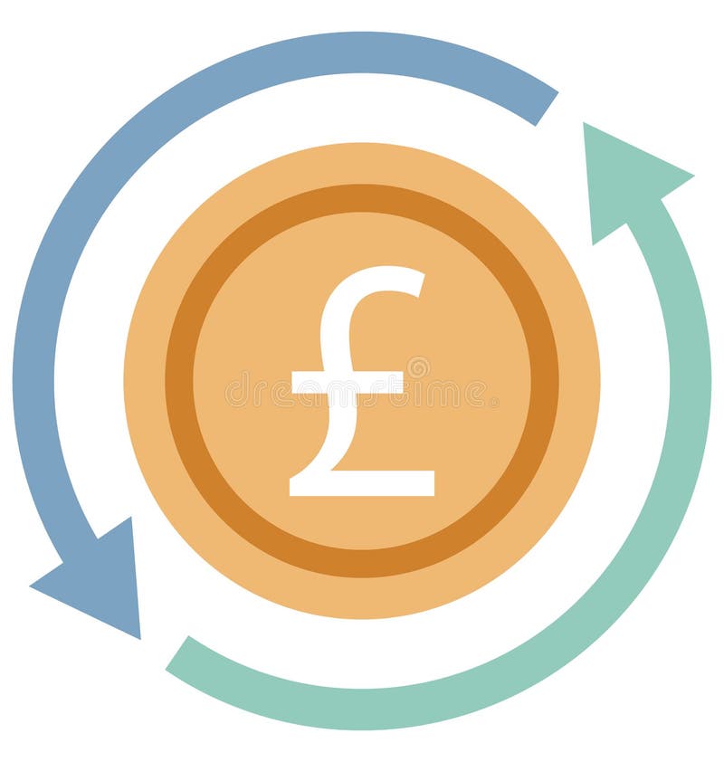 Euro Exchange Color Isolated Vector Icon that Can Be Easily Modified or ...