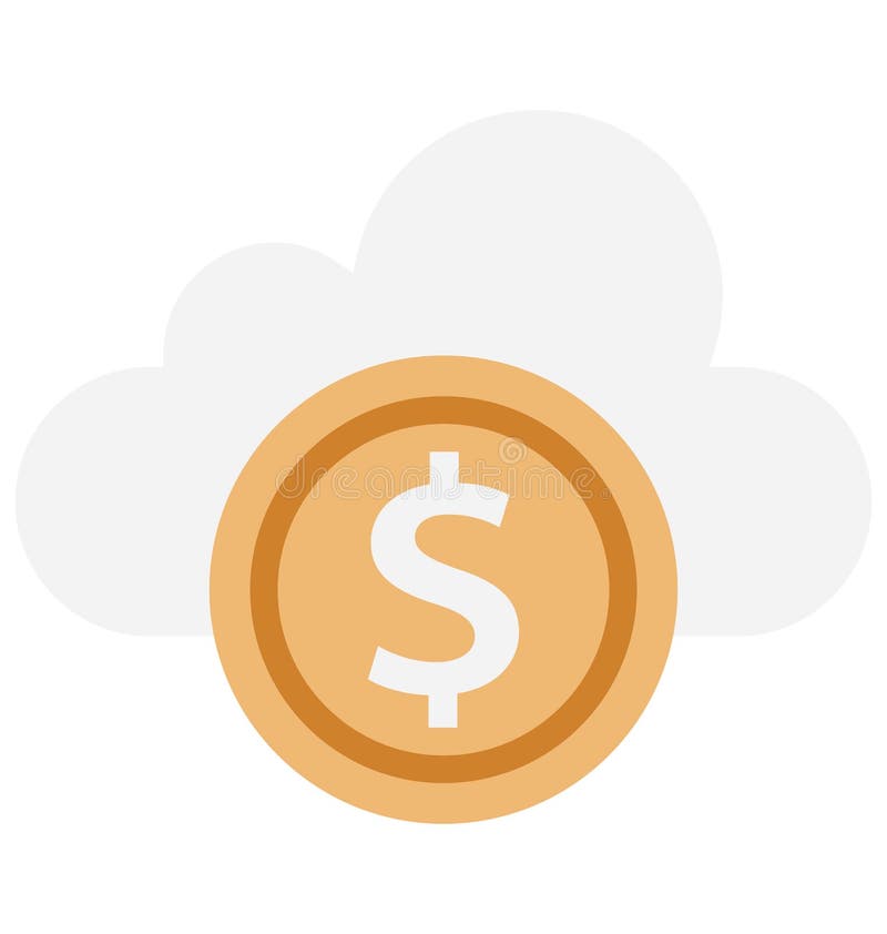 Cloud Coins Isolated Vector Icon that Can Easily Modify or Edit. Stock ...