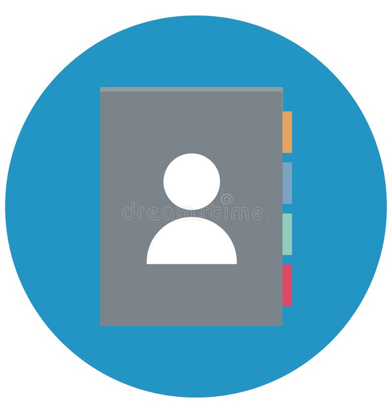 Phone Directory Color Isolated Vector Icon that Can Be Easily Modified ...