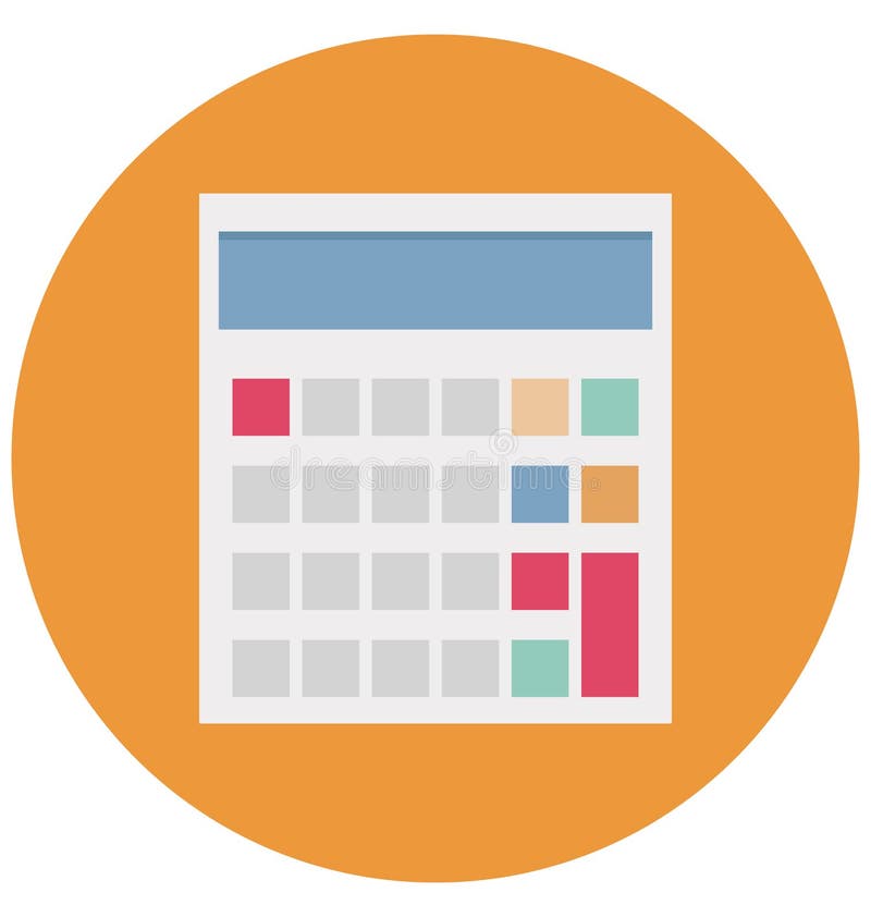 Calculator Color Isolated Vector Icon that Can Be Easily Modified or ...