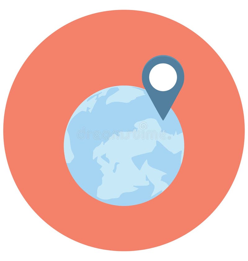 Global Location Color Isolated Vector Icon that Can Be Easily Modified ...