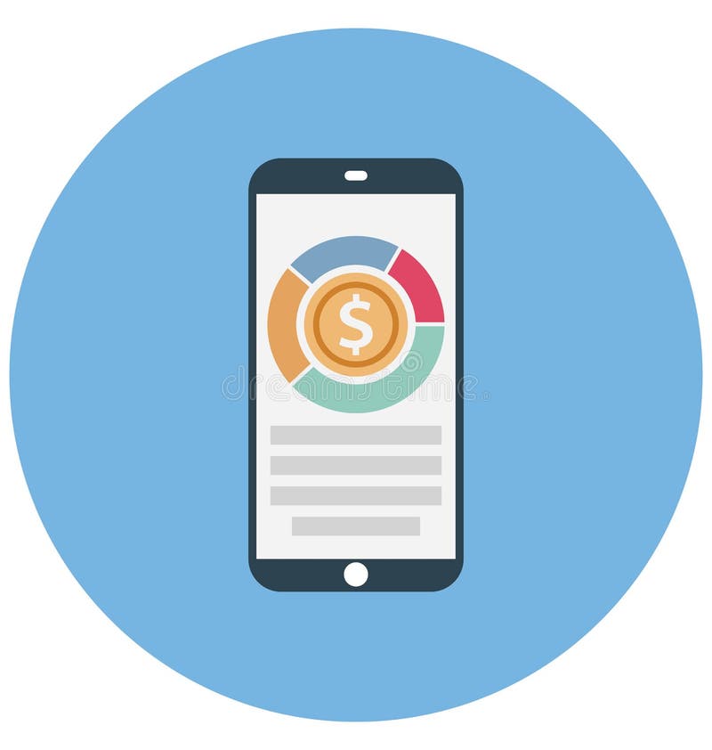 Mobile Graph Color Isolated Vector Icon that Can Be Easily Modified or ...