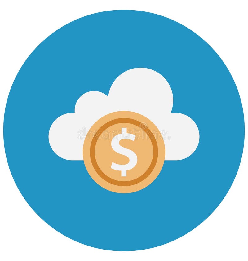 Cloud Coins Isolated Vector Icon that Can Easily Modify or Edit. Stock ...
