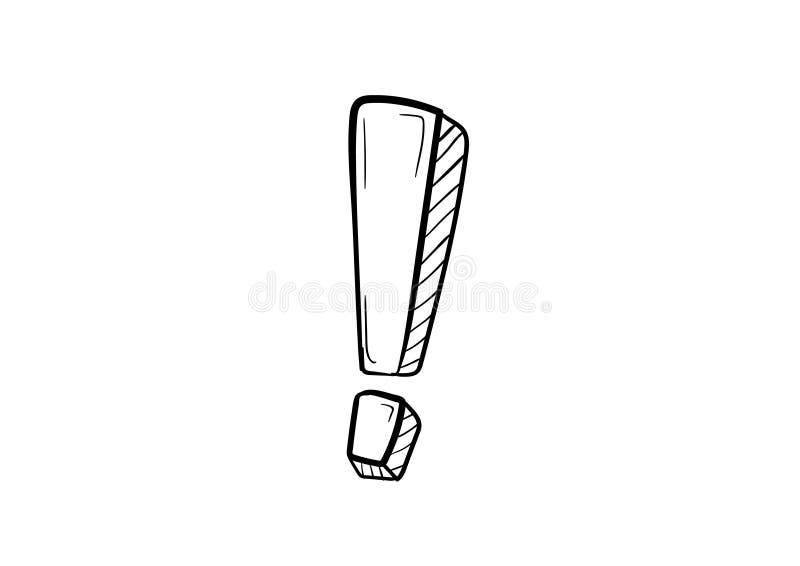 Exclamation Mark Doodle Icon Stock Illustration - Illustration of ...