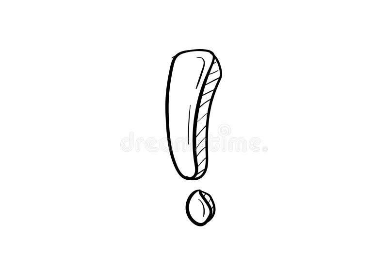 Exclamation Mark Doodle Icon Stock Vector - Illustration of attention ...