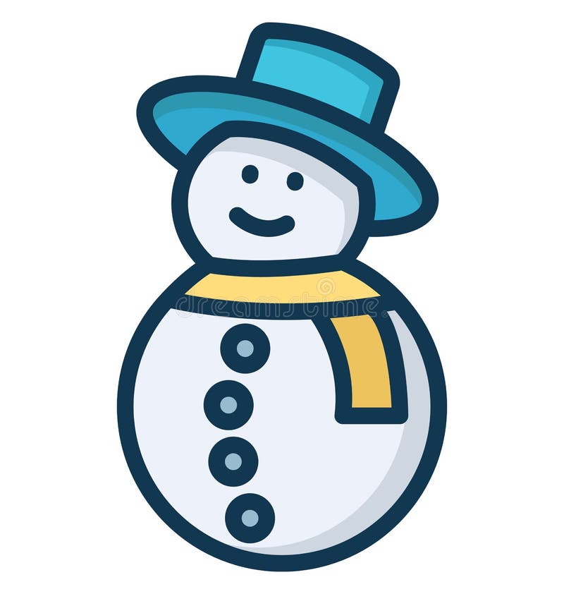 Snowman Isolated Vector Icon that Can Be Easily Modified or Edit in Any ...