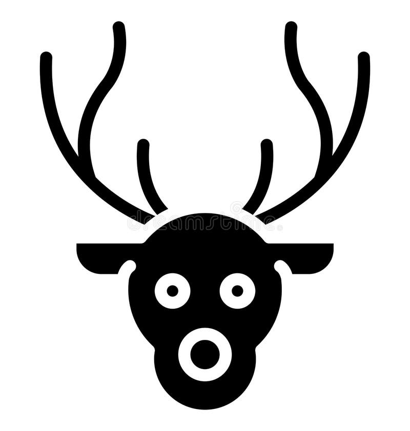 Reindeer Face Isolated Vector Icon that Can Be Easily Modified or Edit ...