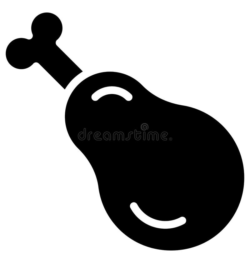 Chicken Leg Piece Vector Illustration Icon Chicken Leg Piece Vector ...