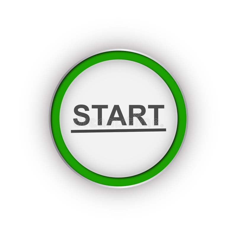 Green Start Button stock illustration. Illustration of push - 16840933