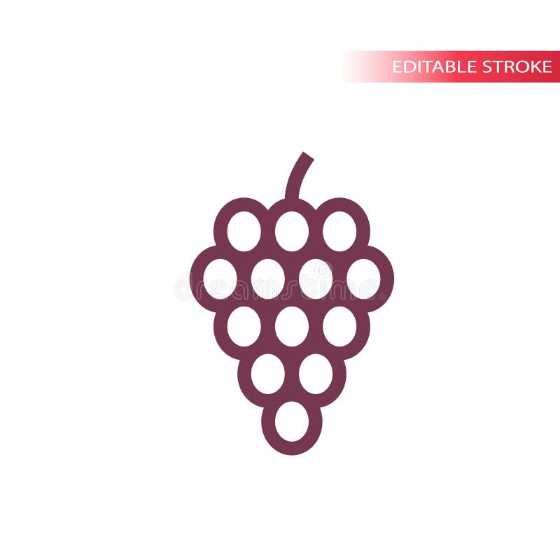 Grape Simple Line Icon in Color. Outline Grape Vector Icon Stock Vector ...