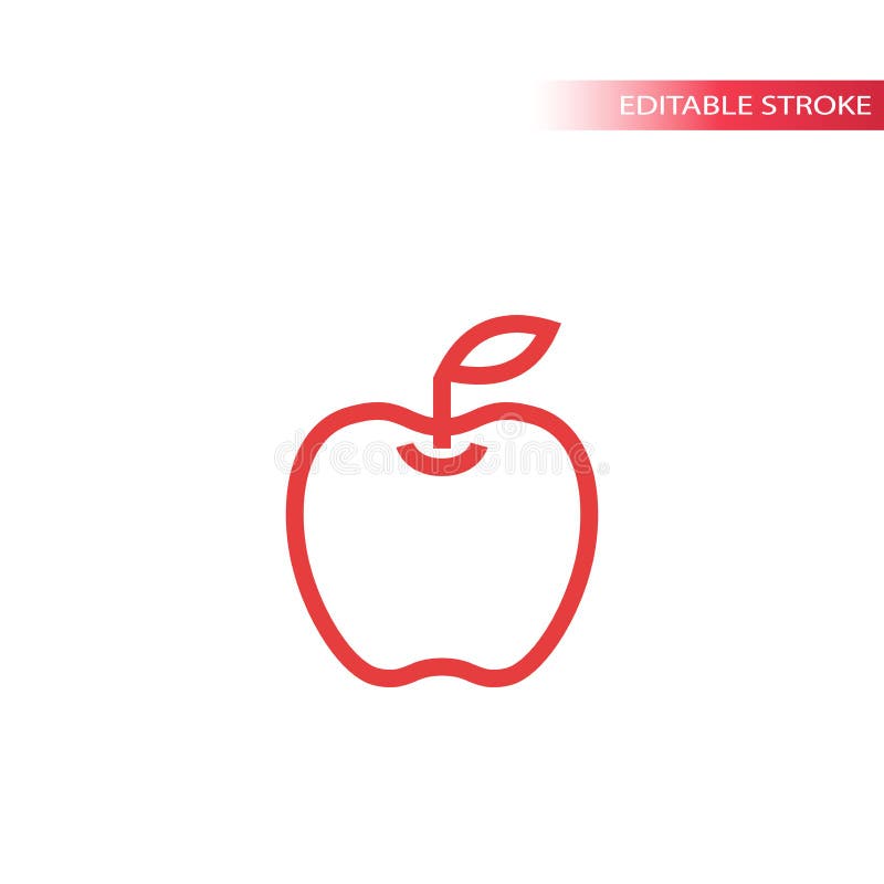 Apple Simple Line Icon in Color. Outline Apple Vector Icon Stock Vector ...
