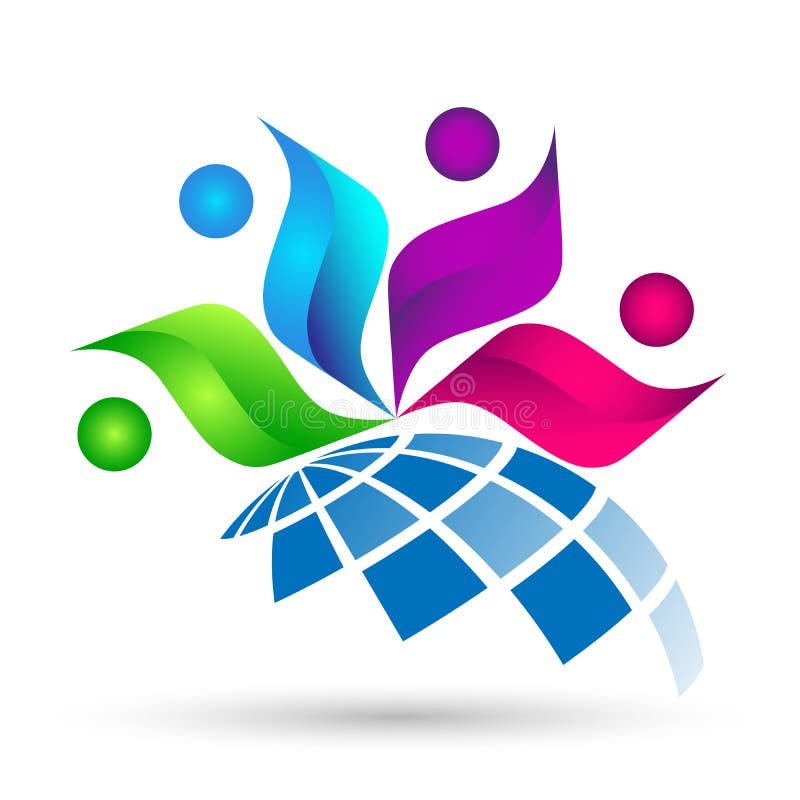 People Globe Team Work Logo Partnership Education Celebration Group ...