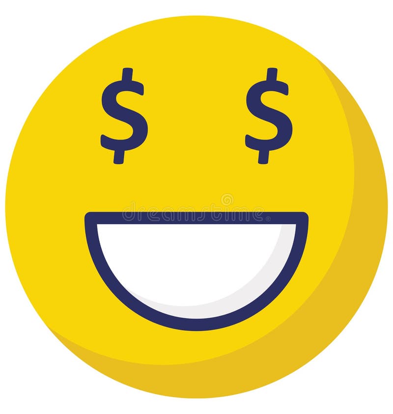 Dollar, Dollar on Face Vector Isolated Icon Which Can Easily Modify or ...