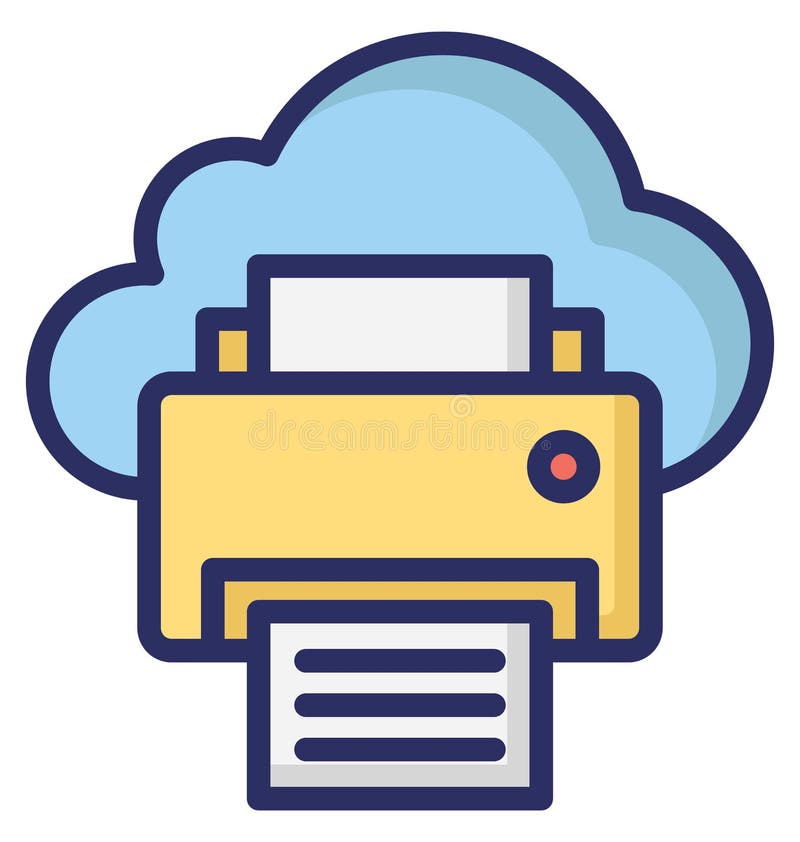 Cloud Printing Isolated Vector Icon that Can Easily Modify or Edit ...