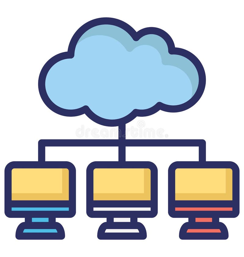 Cloud Network Isolated Vector Icon that Can Easily Modify or Edit ...
