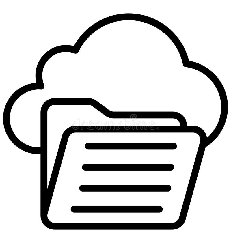 Cloud Folder Isolated Vector Icon that Can Easily Modify or Edit. Stock ...
