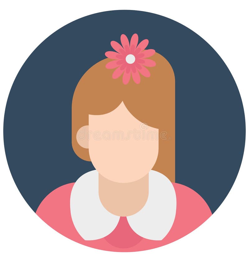 Female Color Isolated Vector Icons that Can Easily Modify or Edit Stock ...