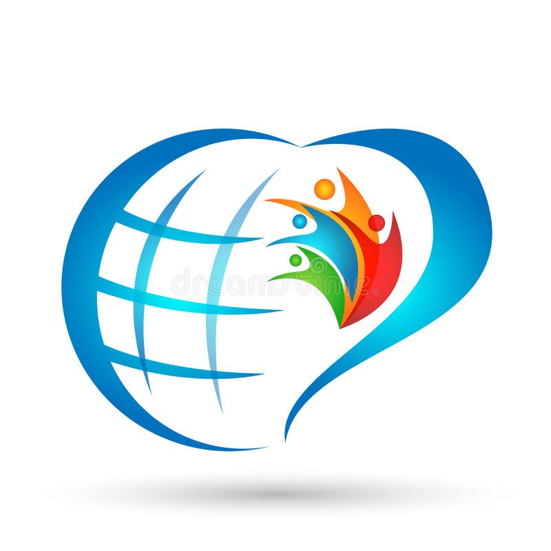 Family Union in a Heart Shape Colorful Logo Stock Vector - Illustration ...