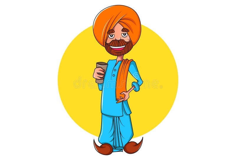 Illustration of Cartoon Punjabi Man Stock Vector - Illustration of ...