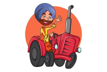 Man Sikh Cartoon Tractor Stock Illustrations – 7 Man Sikh Cartoon ...