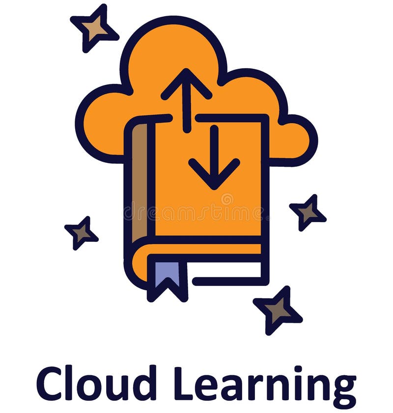 Cloud Learning Isolated Vector Icon that Can Easily Modified or Edit ...