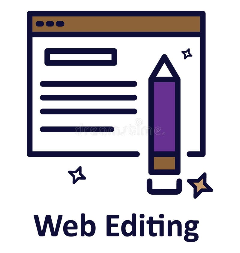 Web Editing Isolated Vector Icon that Can Easily Modified or Edit ...