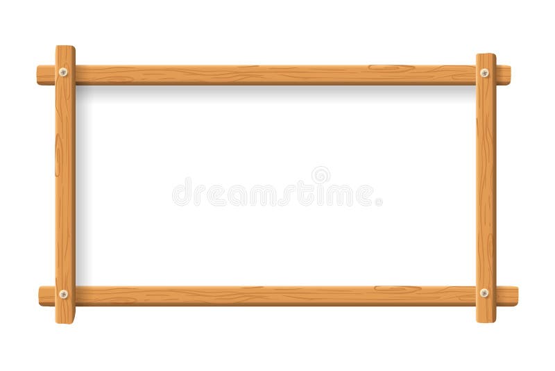 Wooden Photo Frame Template - Cartoon Style Stock Vector - Illustration ...