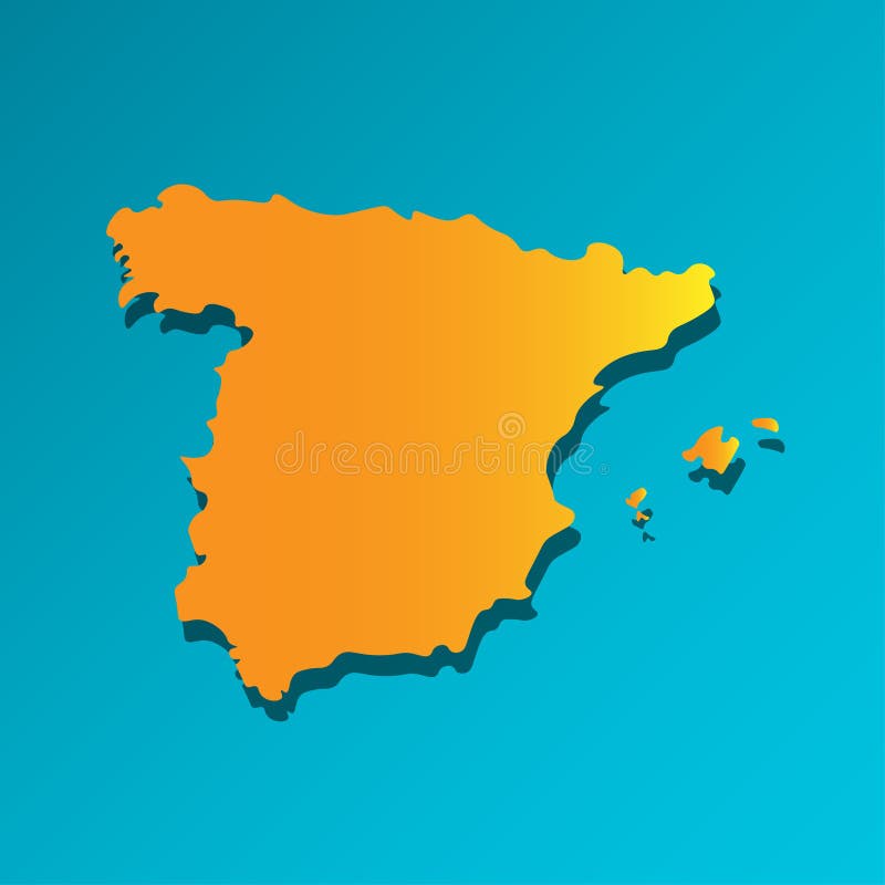 Simplified Map of Spain Outline. Fill and Stroke are National Co Stock ...