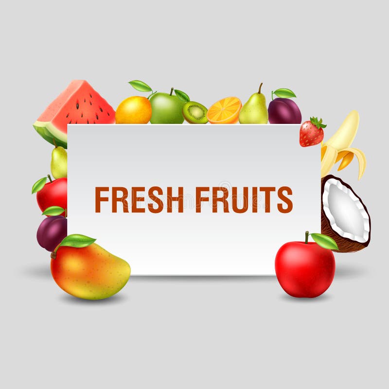 Fruits, vector label stock vector. Illustration of tropical - 136764031