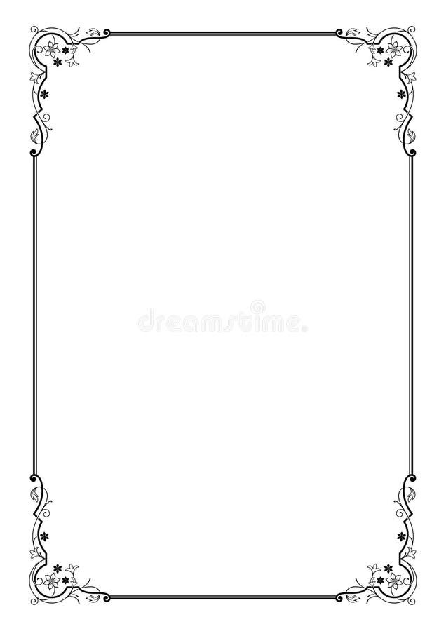 Black Rectangular Ornate Frame, Page Decoration. Stock Vector ...