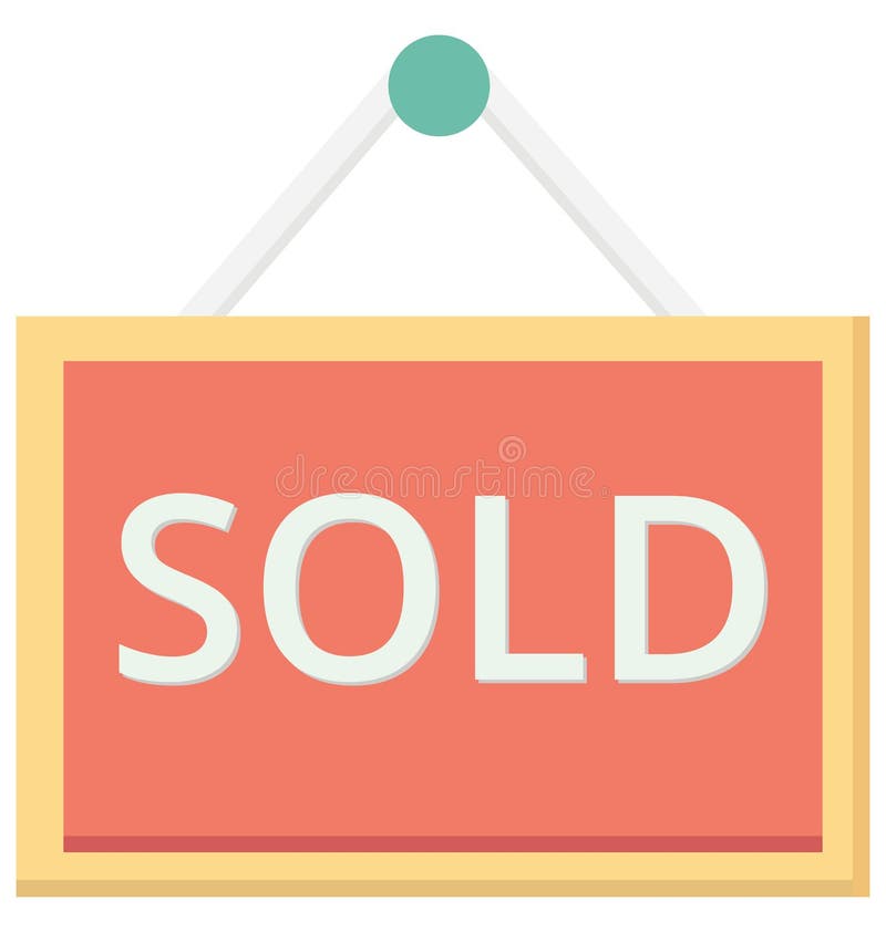 Sold Sign Board Color Vector Icon Which Can Be Easily Modified or Edit ...