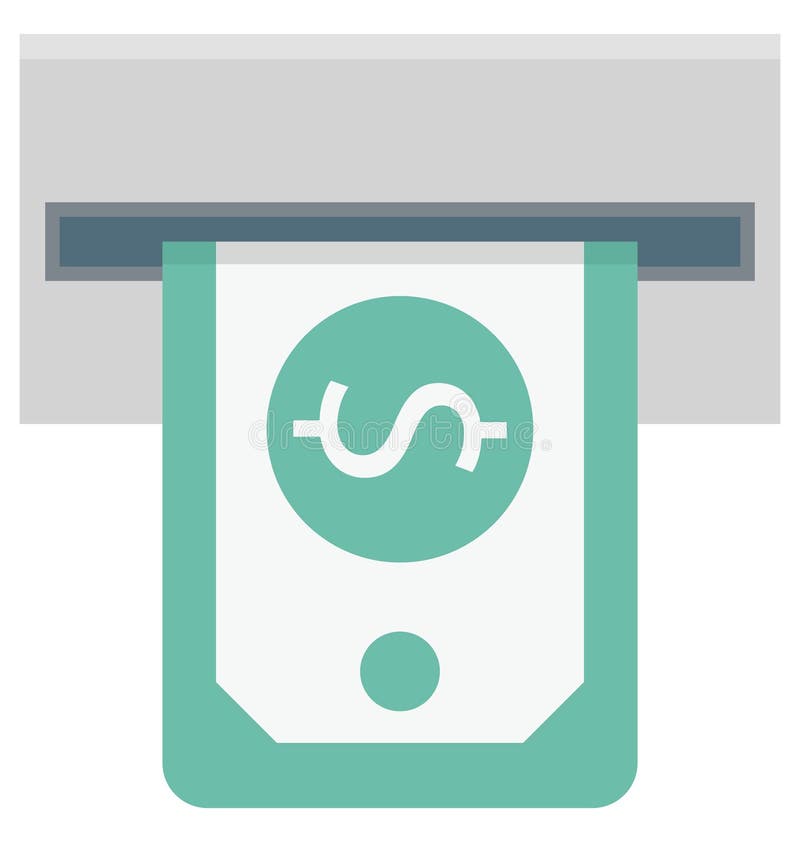 Cash Withdrawal Color Vector Icon Which Can Be Easily Modified or Edit ...