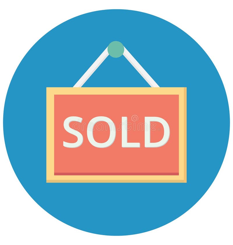 Sold Sign Board Color Vector Icon Which Can Be Easily Modified or Edit ...