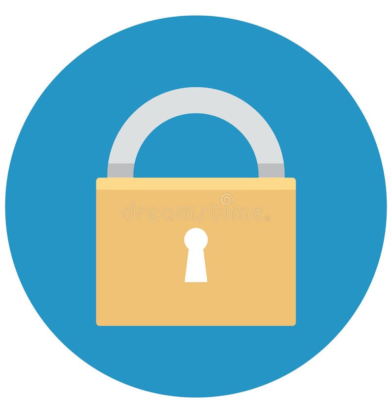 Padlock Color Vector Icon Which Can Be Easily Modified or Edit Stock ...