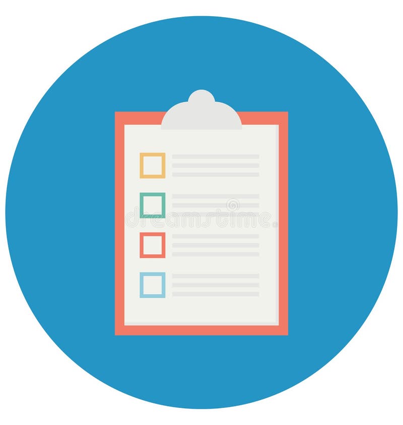 Checklist Color Vector Icon Which Can Be Easily Modified or Edit Stock ...