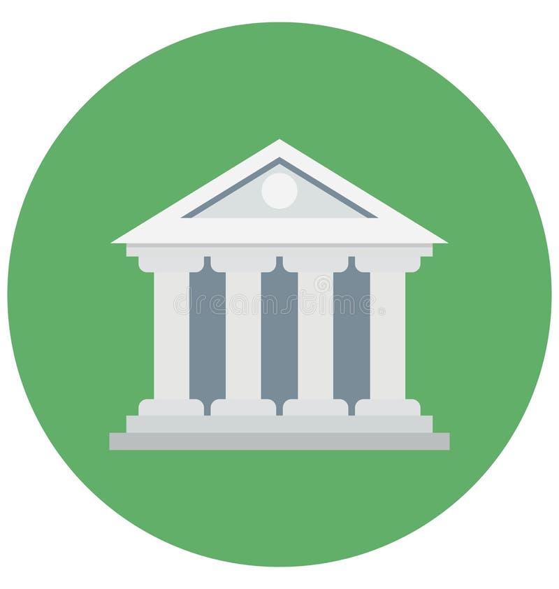 Bank Color Vector Icon Which Can Be Easily Modified or Edit Stock ...