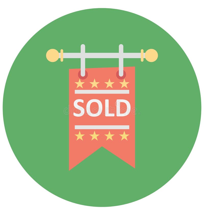 Sold Sign Board Color Vector Icon Which Can Be Easily Modified or Edit ...