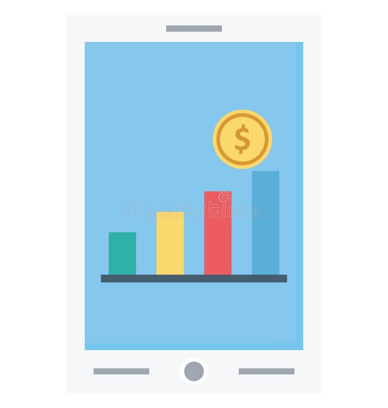 Financial Report Color Icon Isolated and Vector that Can Be Easily ...