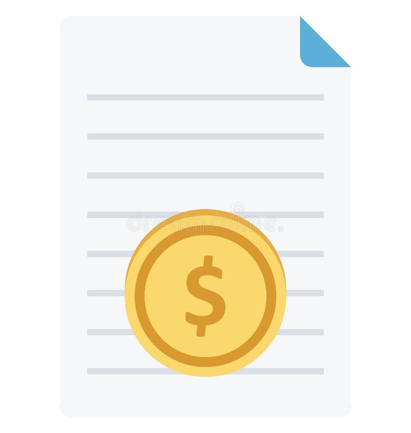 Bill Color Icon Isolated and Vector that Can Be Easily Modified or Edit ...