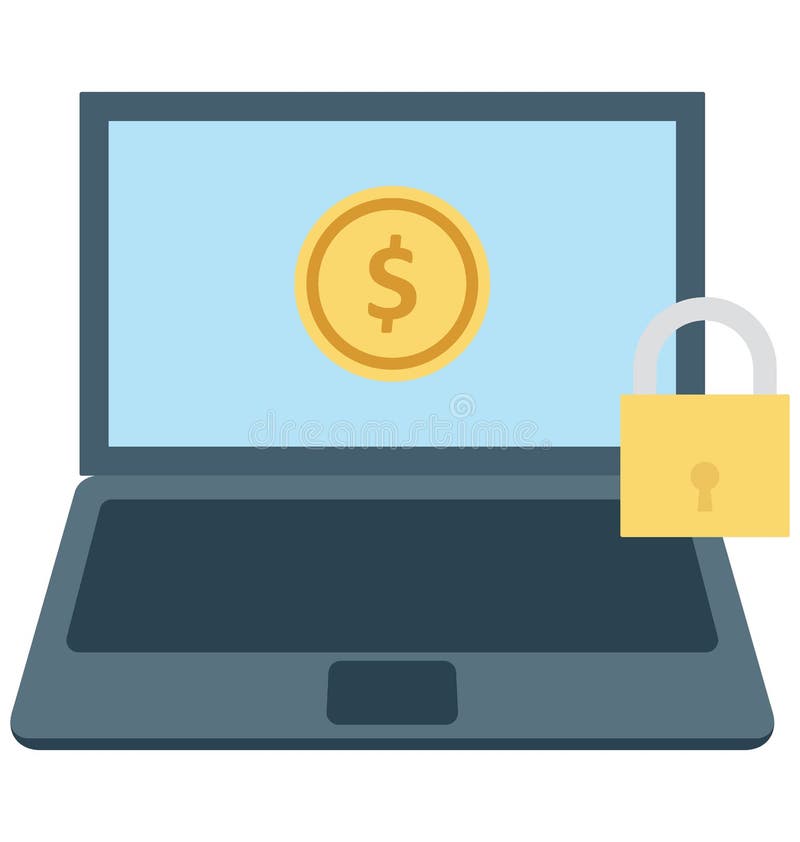 Secure Banking Color Icon Isolated and Vector that Can Be Easily ...