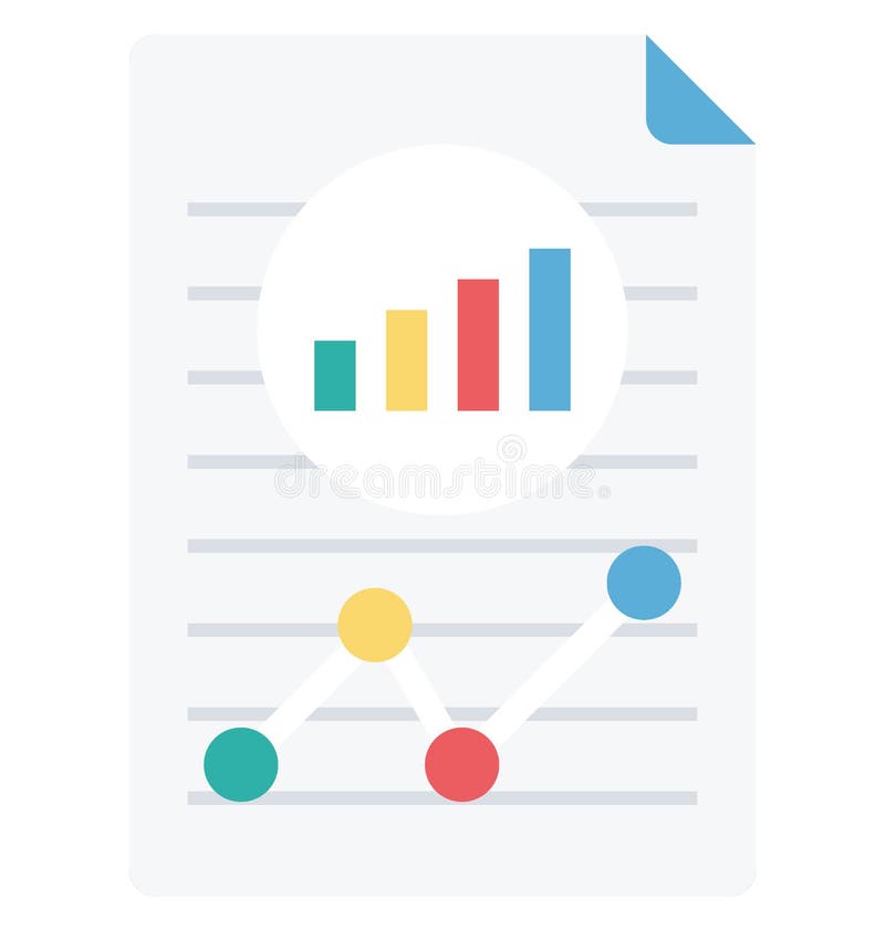 Graph Report Color Isolated Vector Icon that Can Be Easily Modified or ...