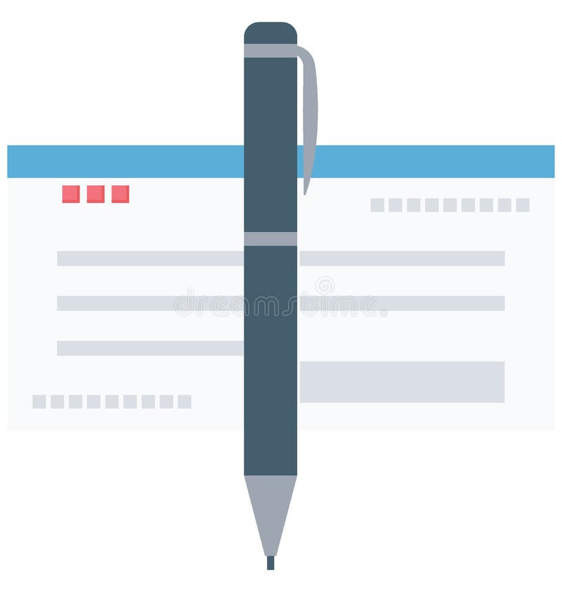 Cheque Color Icon Isolated and Vector that Can Be Easily Modified or ...