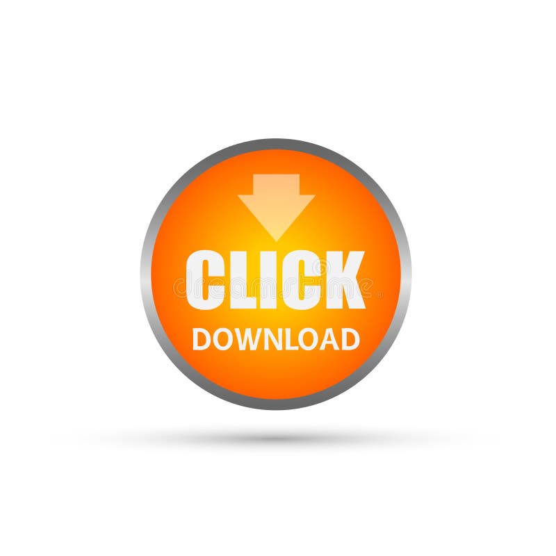 Abstract Click Download Button Icon Vector in Element on White ...