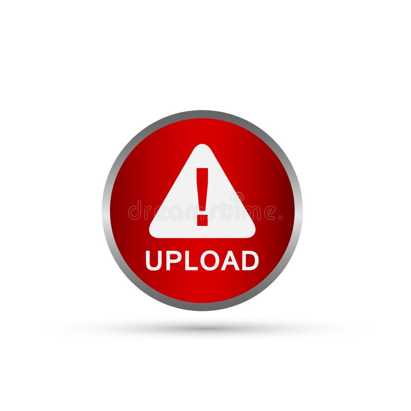Abstract Upload Caution Sign Error Button Icon Vector in Element on ...