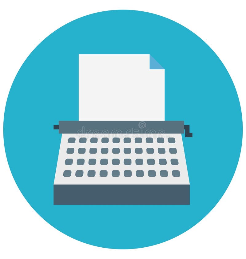Typewriter Color Icon Isolated and Vector that Can Be Easily Modified ...