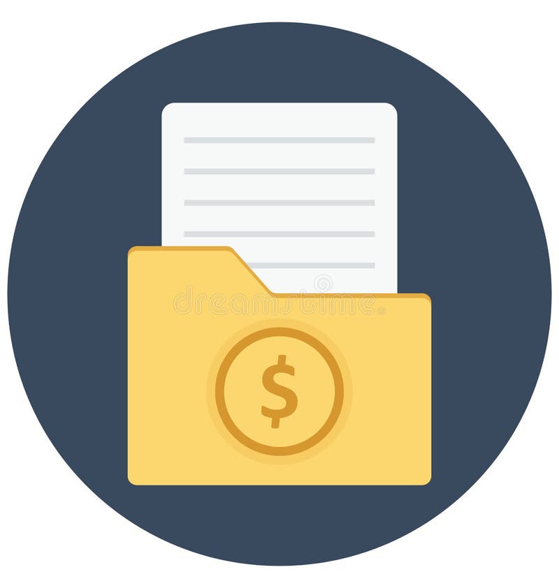 File Folder Color Icon Isolated and Vector that Can Be Easily Modified ...