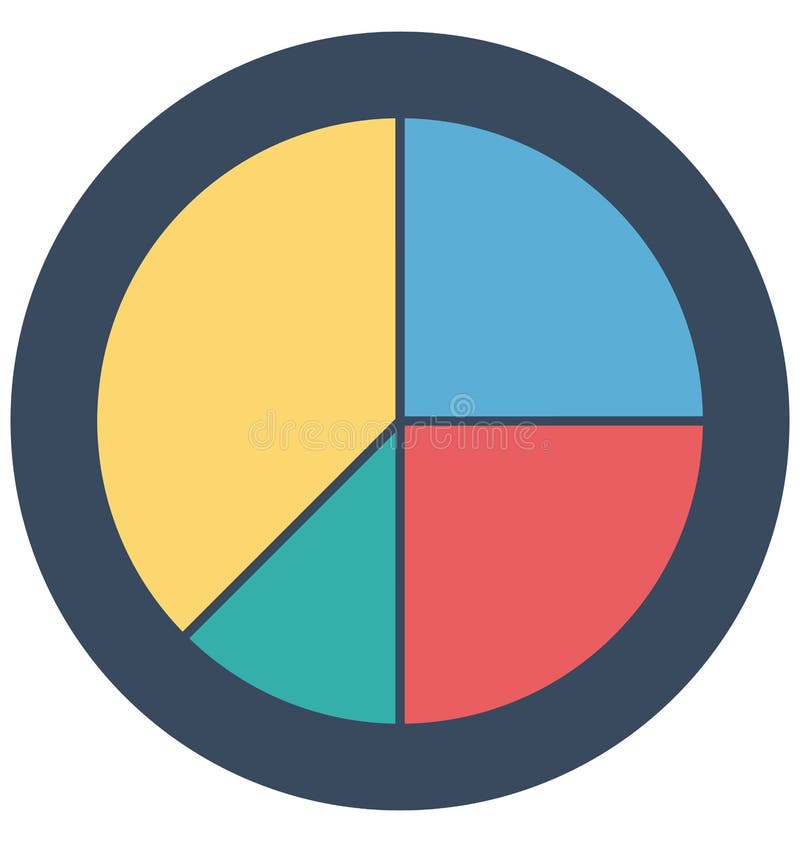 Pie Chart Color Icon Isolated and Vector that Can Be Easily Modified or ...