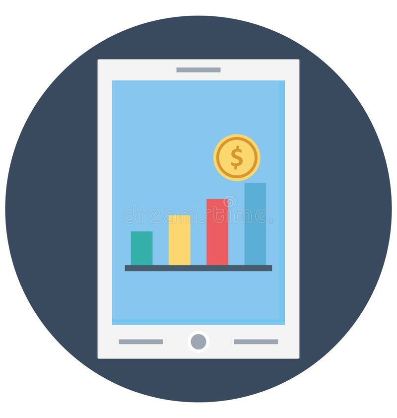 Financial Report Color Icon Isolated and Vector that Can Be Easily ...