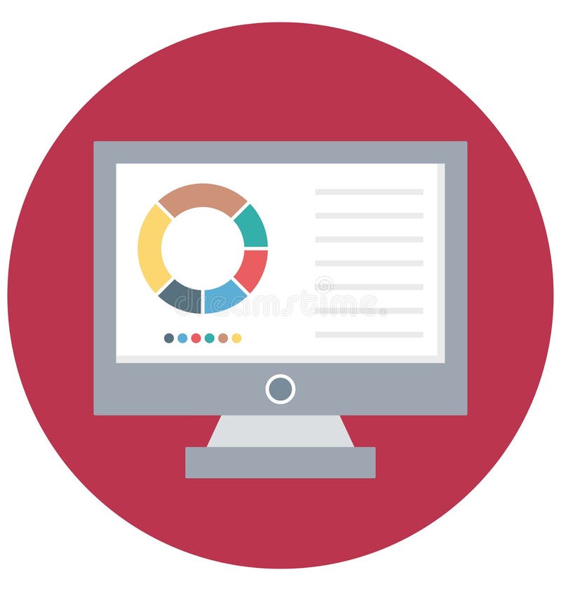 Online Graph Color Icon Isolated and Vector that Can Be Easily Modified ...