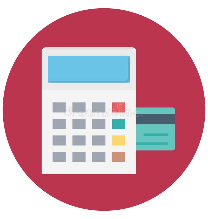 Card Terminal Color Isolated Vector Icon that Can Be Easily Modified or ...